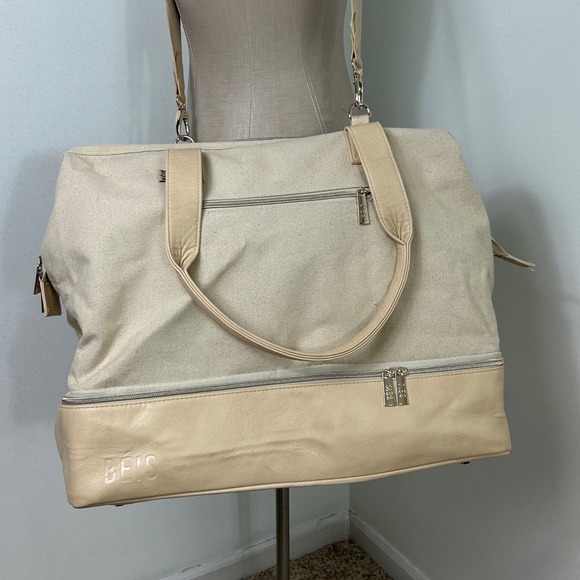 BEIS | Bags | Beis The Weekender In Beige Tote Bag Carry On Luggage ...